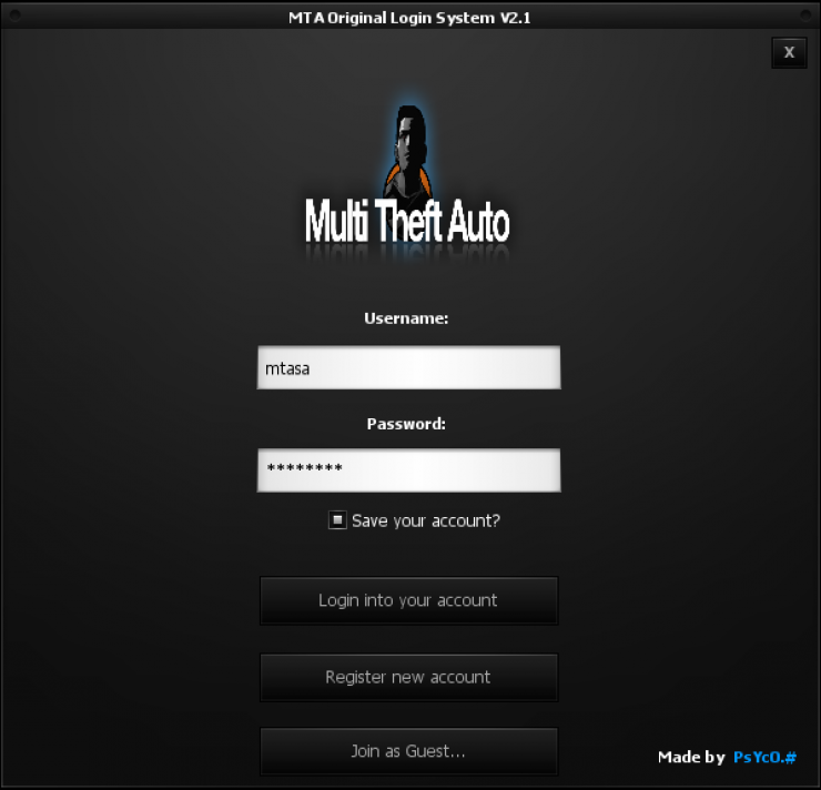 loginsystem | Multi Theft Auto | Community