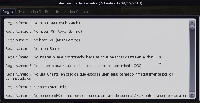 reglas-del-server | Multi Theft Auto | Community